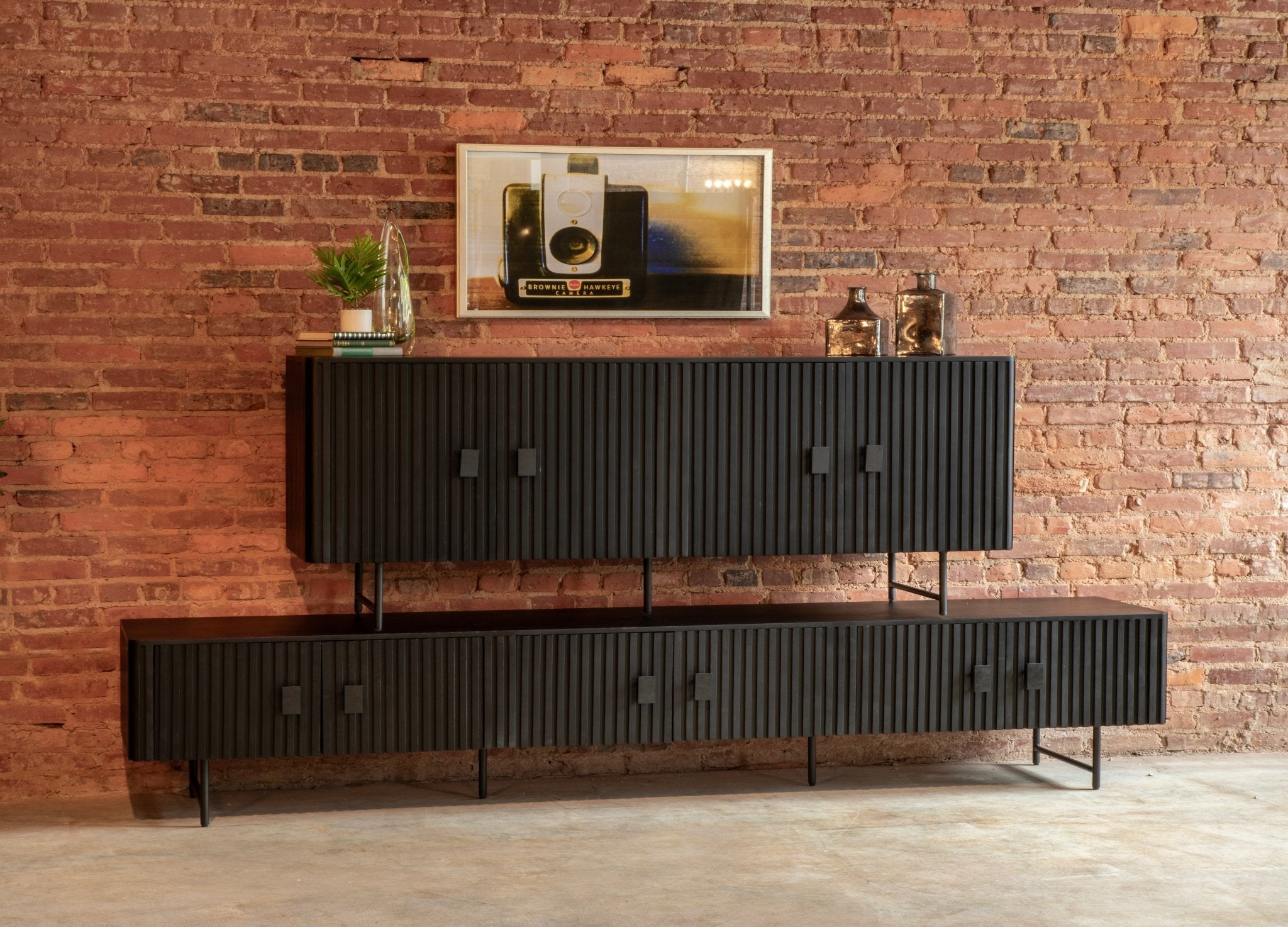 Halden 98" Plasma Cabinet in Matte Black — World Interiors