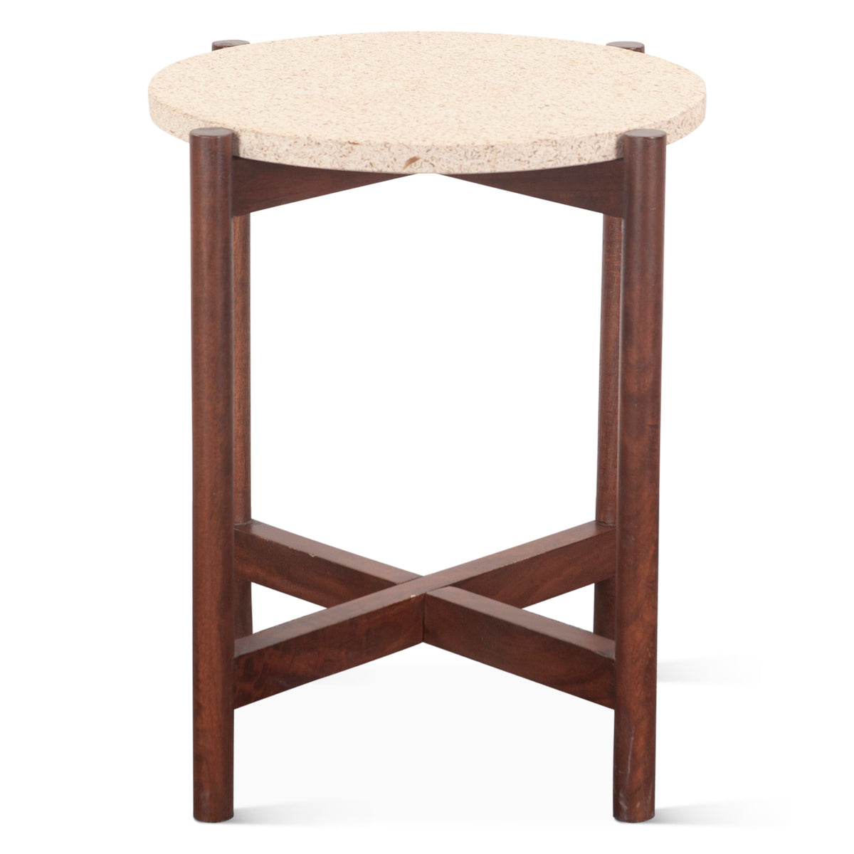 Notion 18" Beige Sandstone Side Table - World Interiors