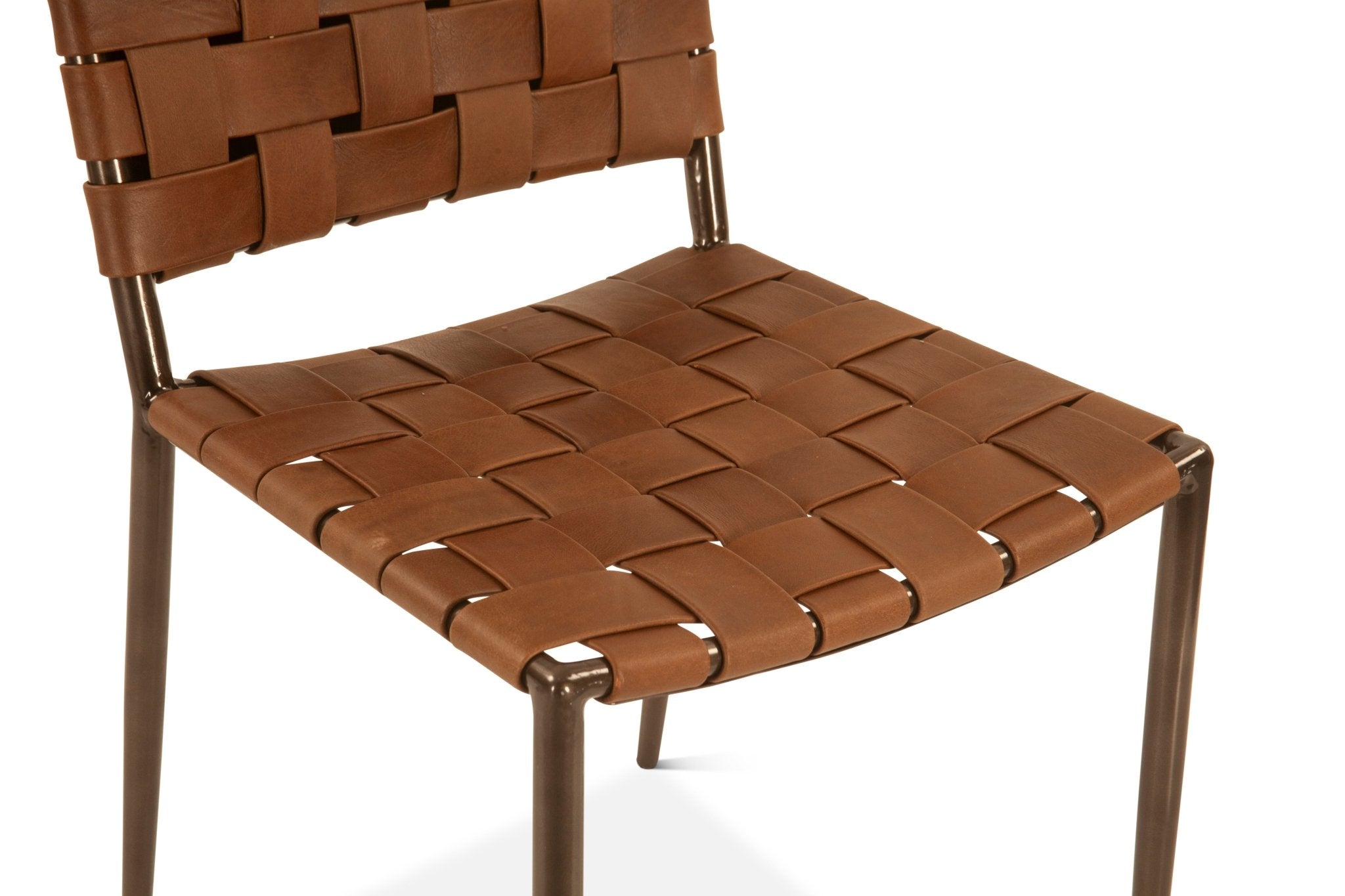 Lund 17" Buffalo Leather and Iron Dining Chair — World Interiors