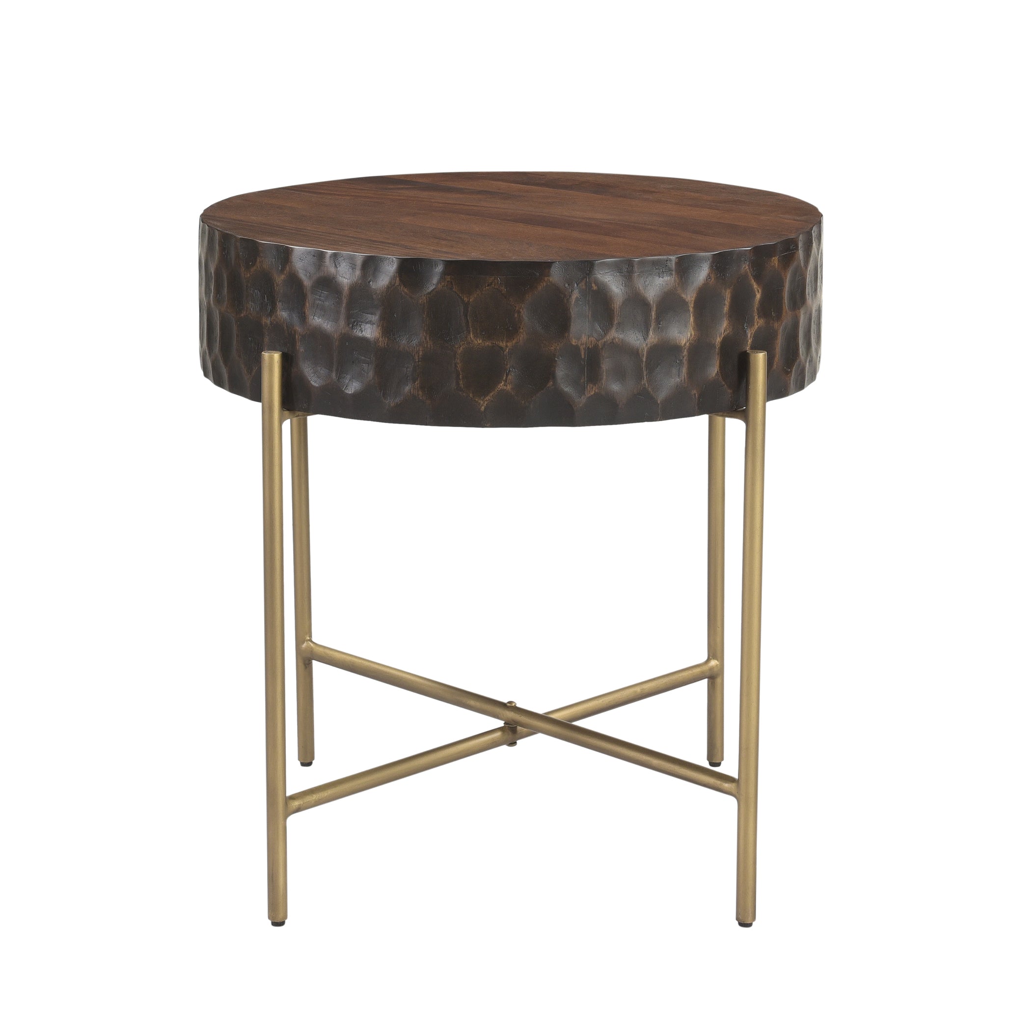 Vallarta Mango Wood Round Side Table - World Interiors