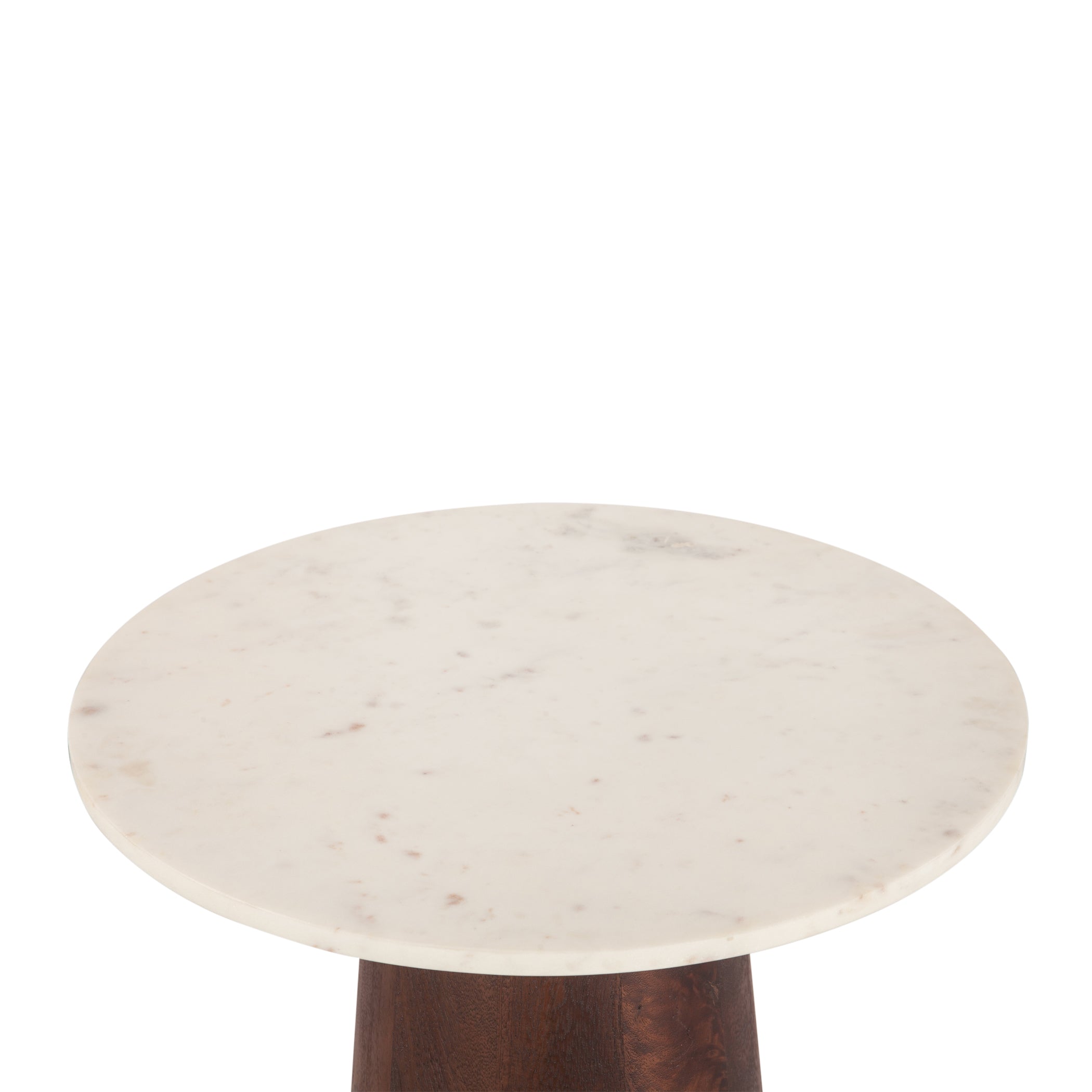 Aurora Modern White Marble Side Table - World Interiors