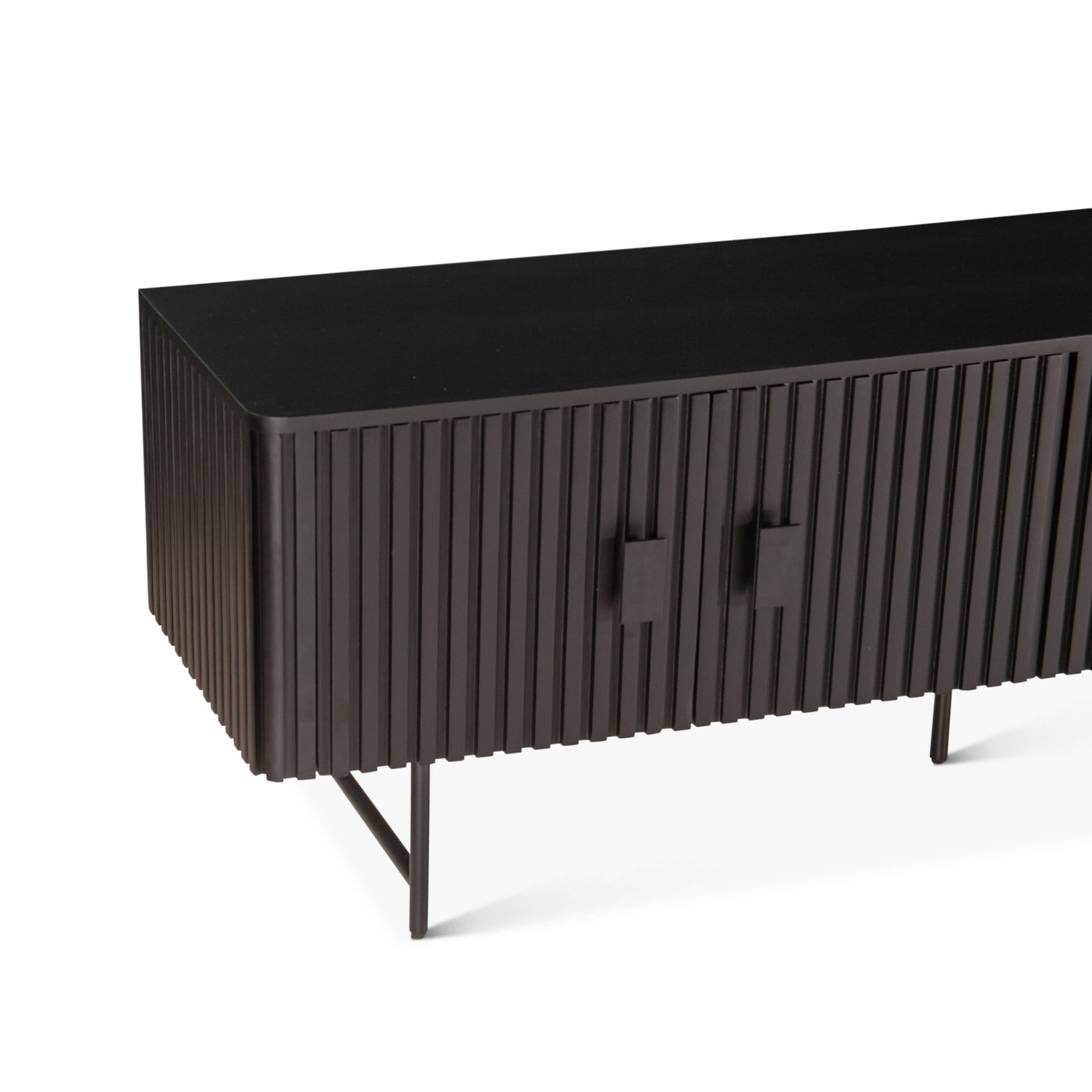 Halden 98" Plasma Cabinet in Matte Black - World Interiors