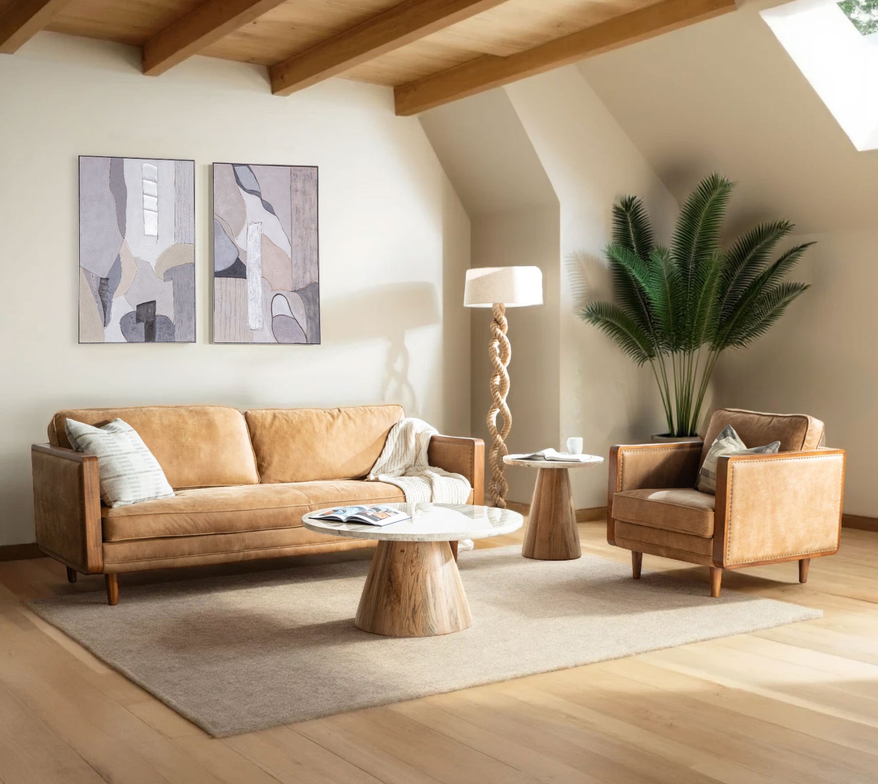 Victoria Sofa in Outback Tan Leather - World Interiors