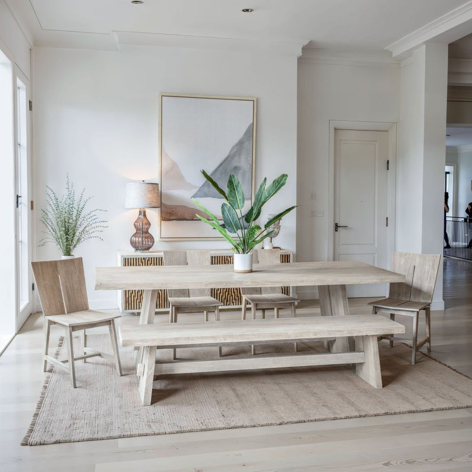 Acadia 94" Rustic Modern Dining Table - World Interiors