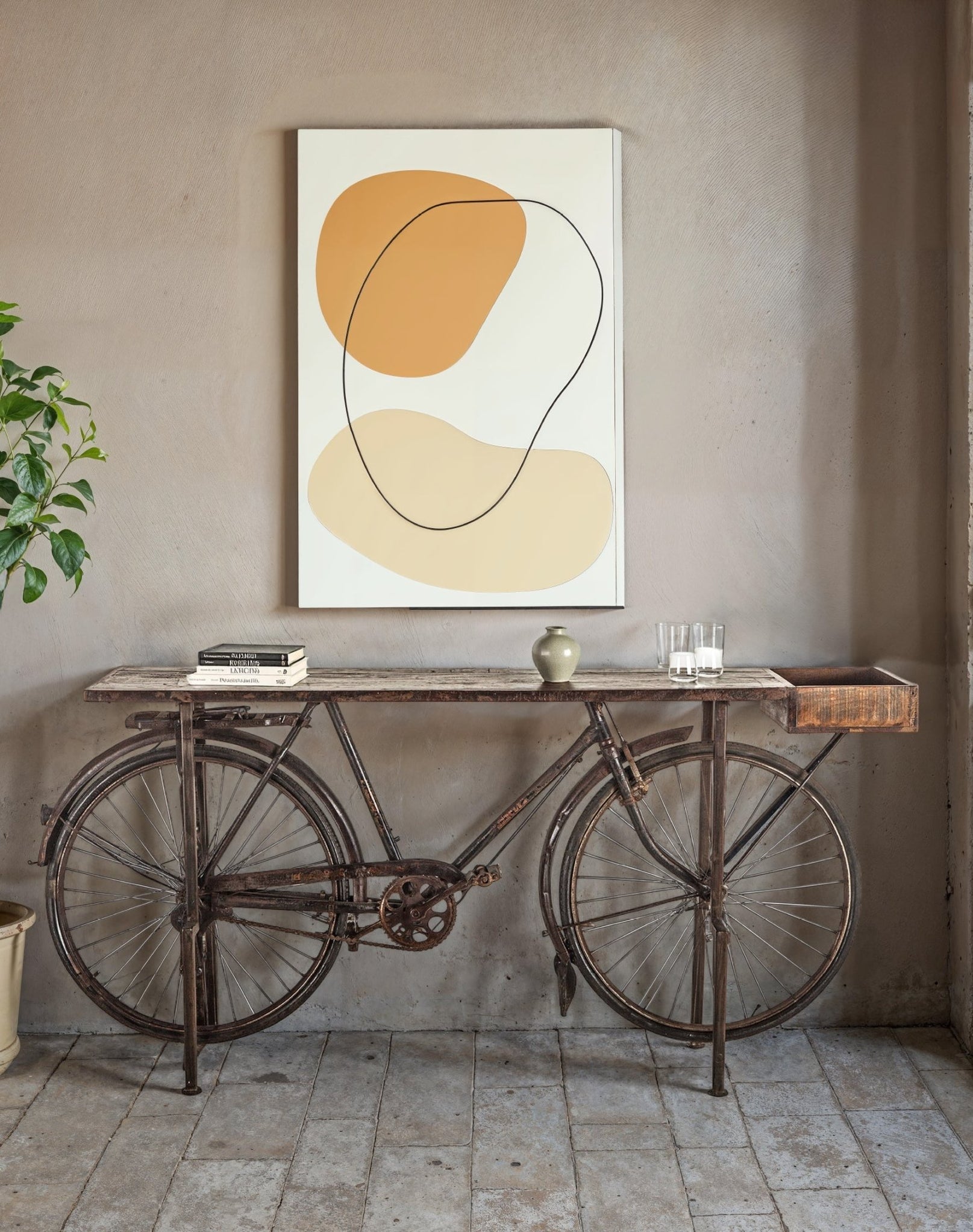 Paxton Industrial Bicycle Console Table - World Interiors