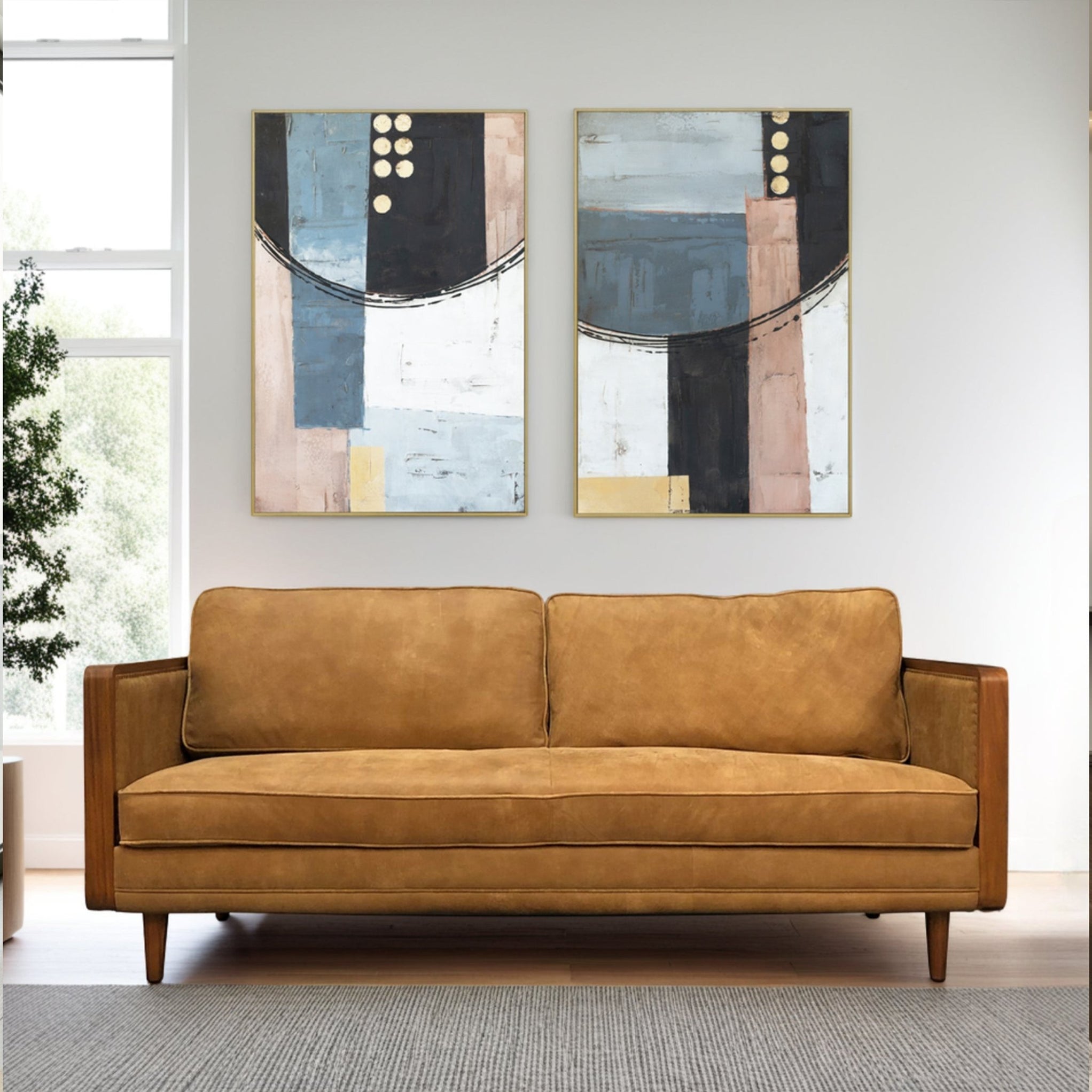 Victoria Sofa in Outback Tan Leather - World Interiors
