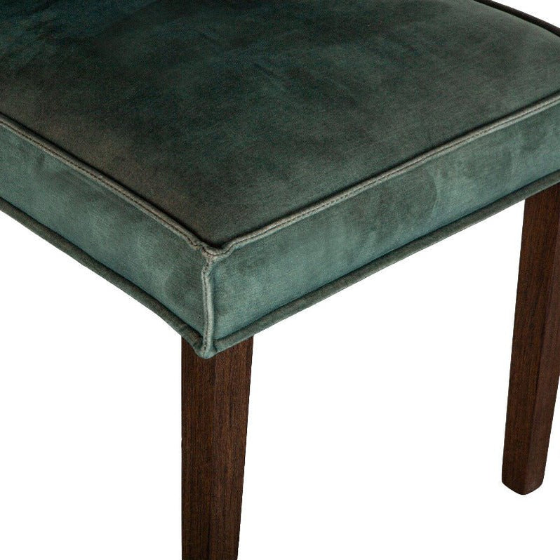 Avery Green Velvet Dining Chair — World Interiors